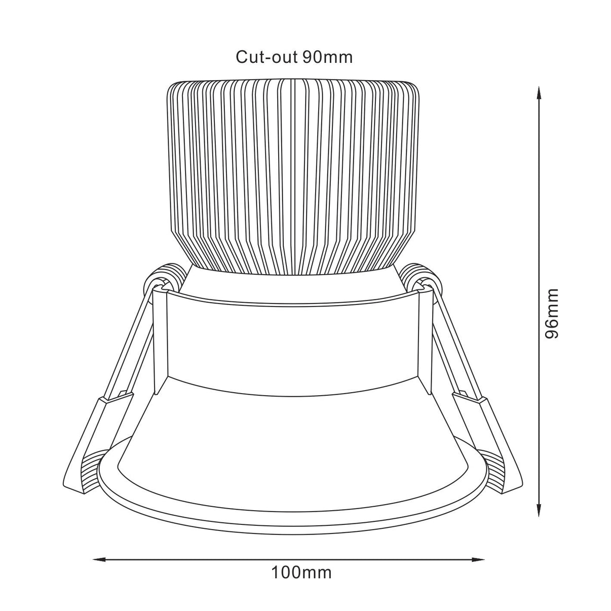 Jaguar 10W 1100lm Deep Baffle Recessed LED Downlight Tri-Color Dimmabl ...